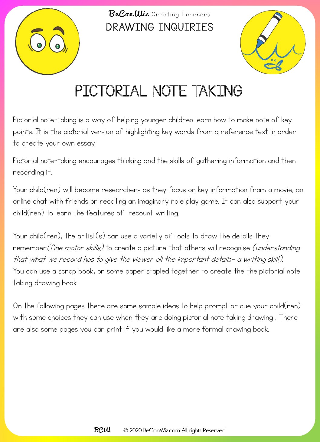 BCW Pictorial Note Taking - BeConWiz